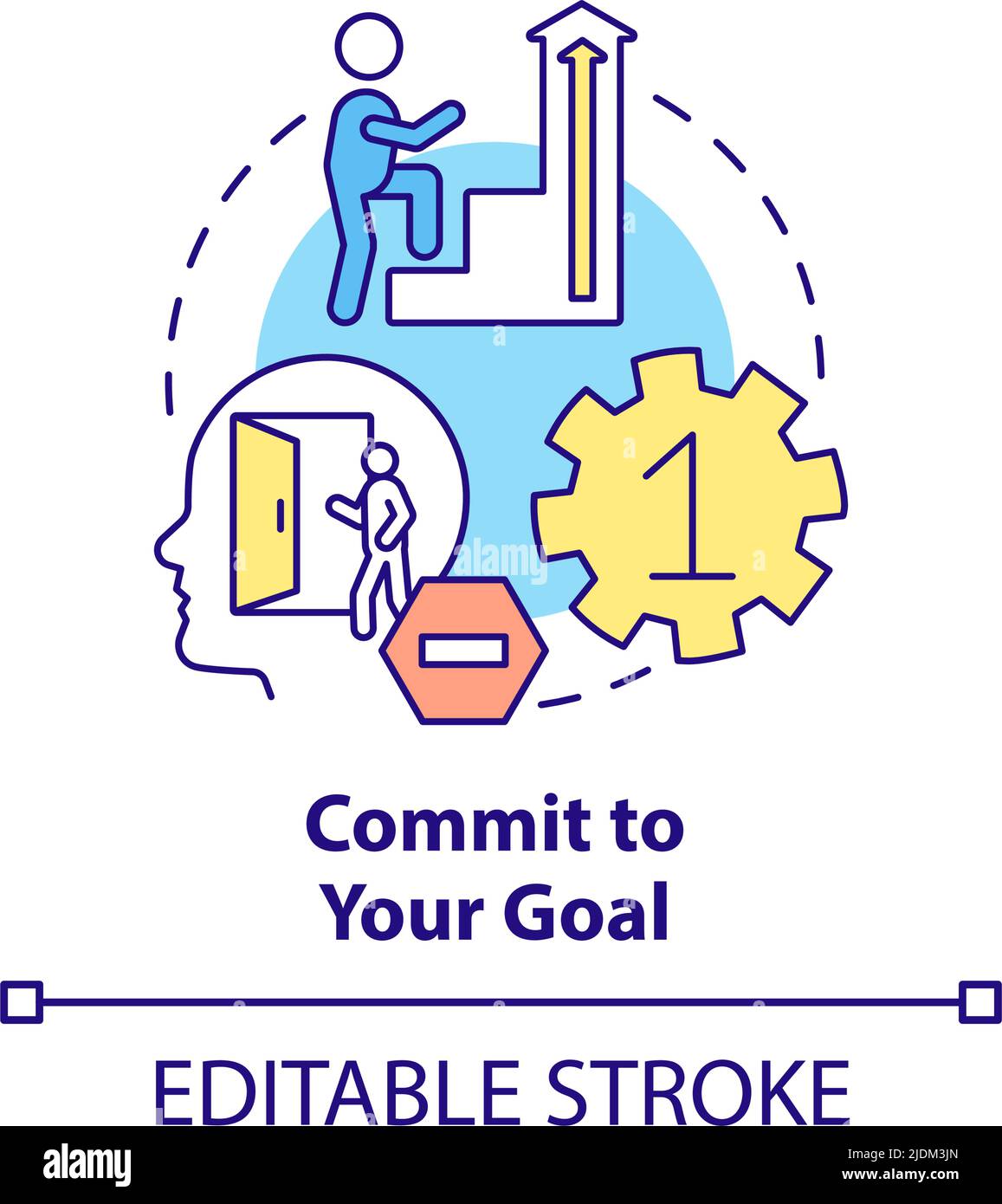 Commit to your goal concept icon Stock Vector Image & Art - Alamy