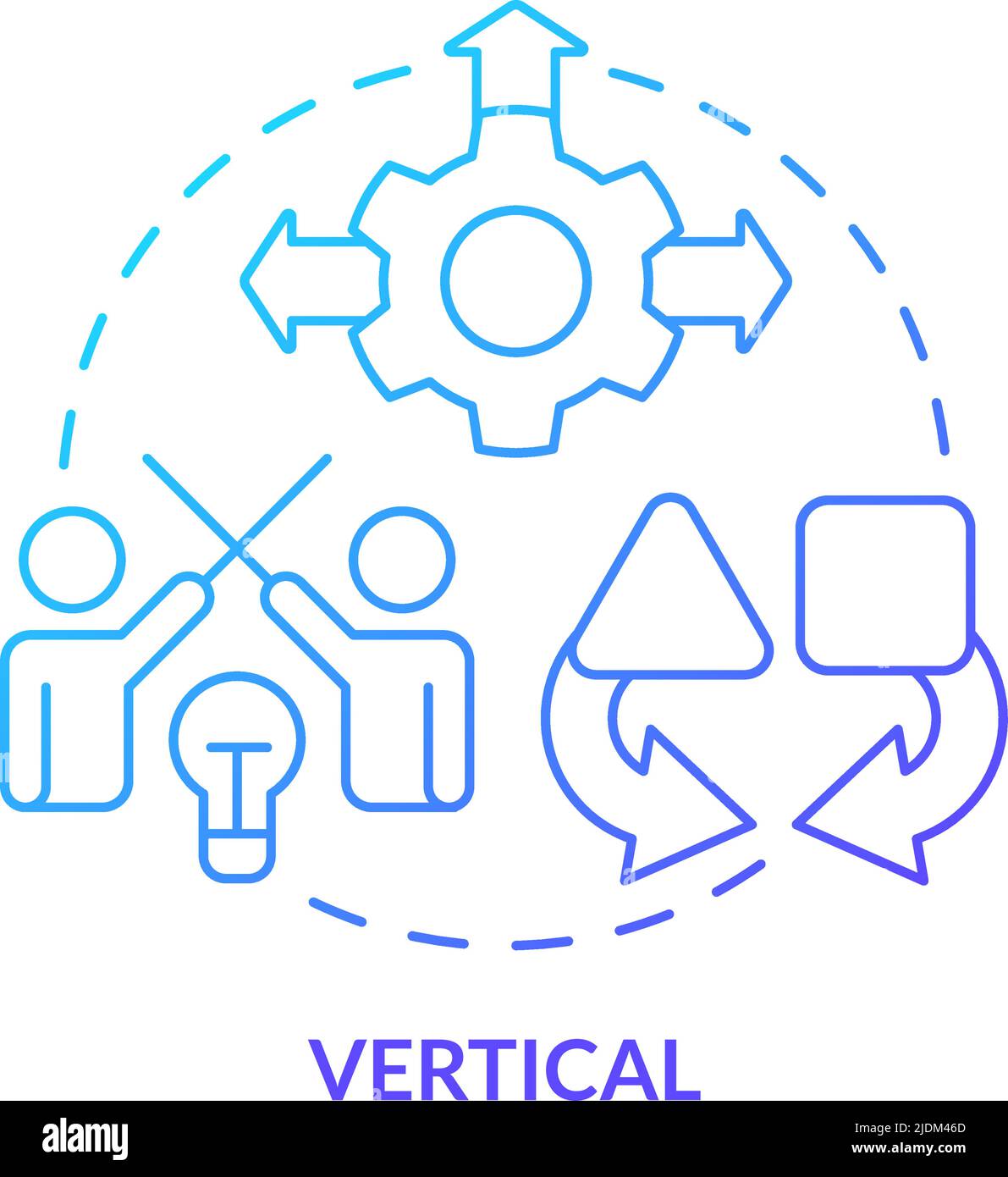 Vertical business merger blue gradient concept icon Stock Vector Image ...
