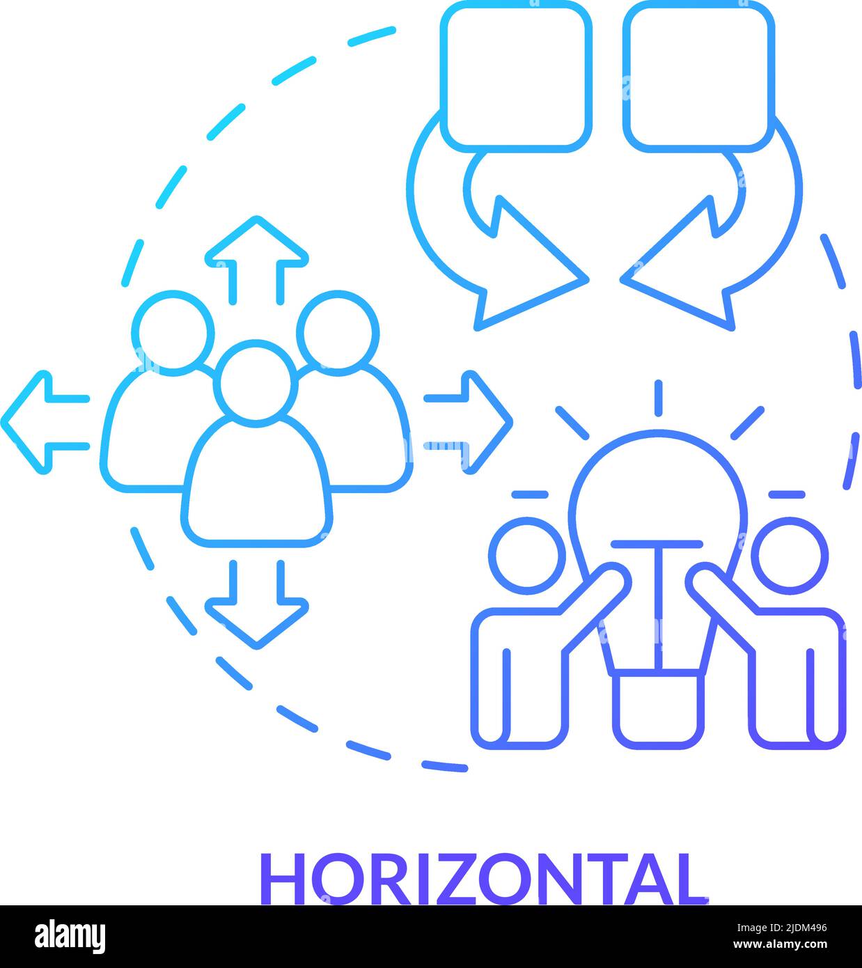 Horizontal business merger blue gradient concept icon Stock Vector ...