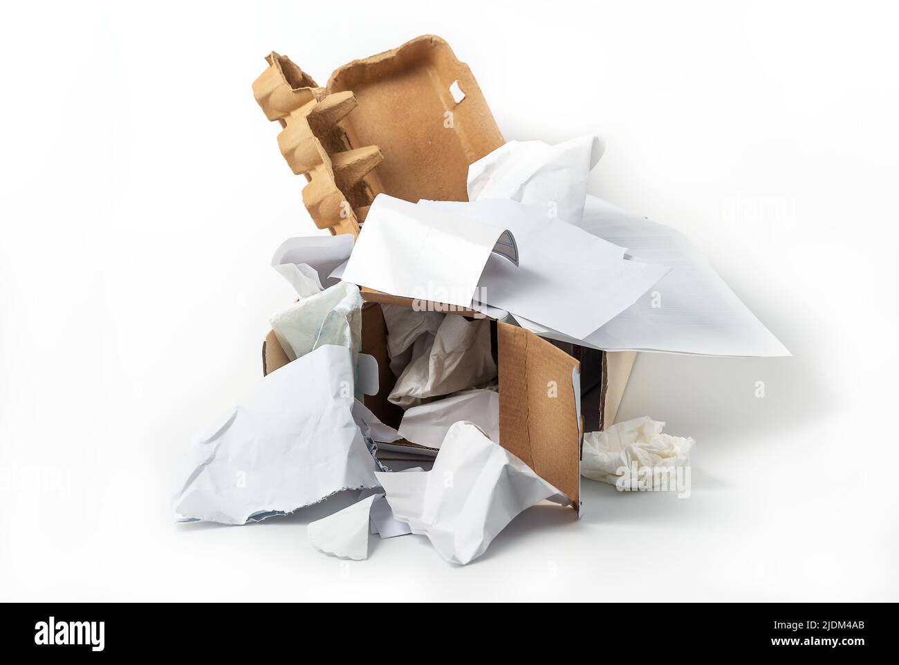 Pile of paper ready to recycle, isolated on white background Stock ...