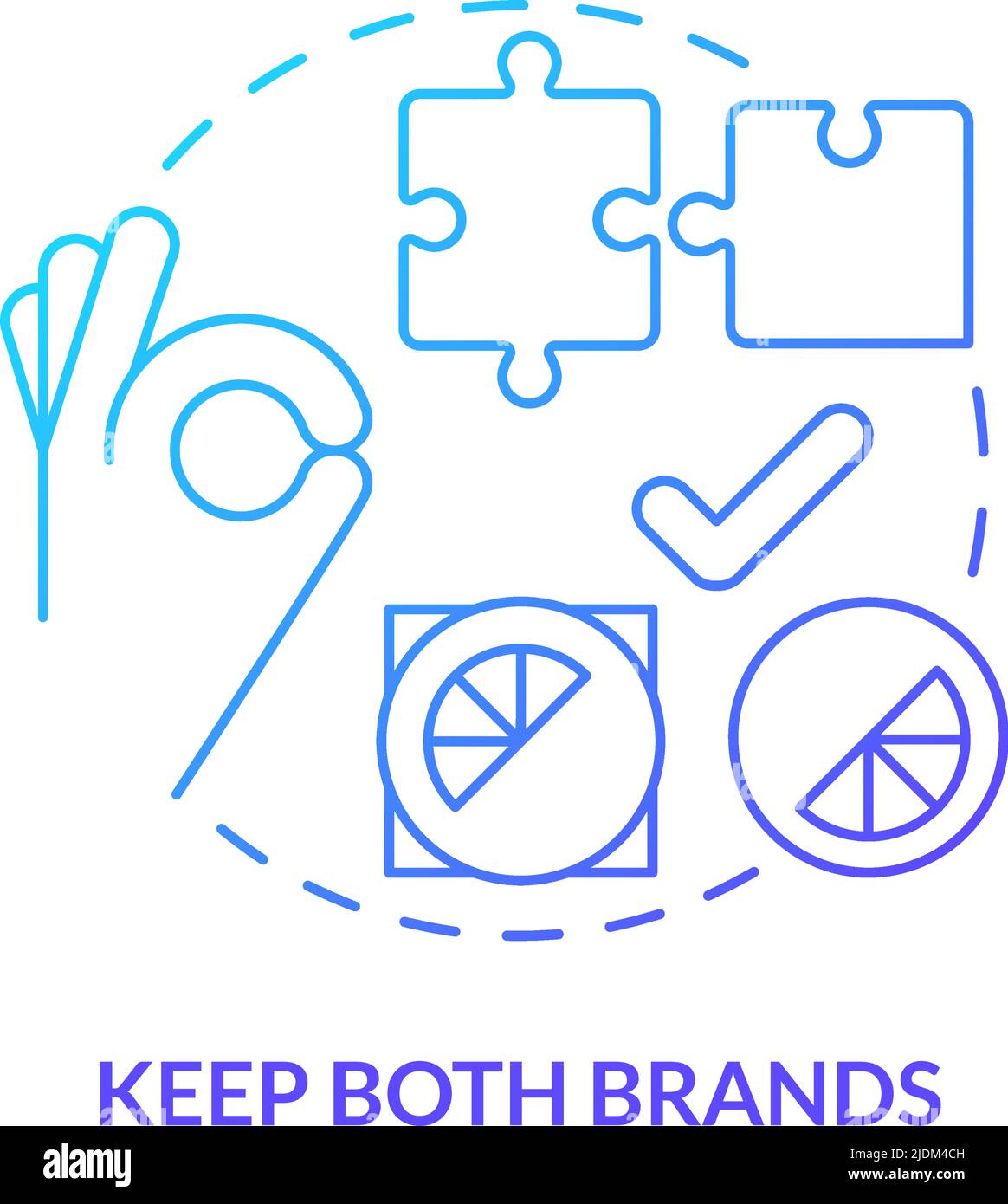 Keep both brands blue gradient concept icon Stock Vector Image & Art - Alamy
