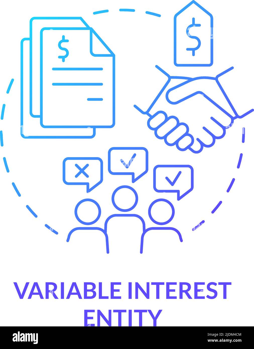 Variable interest entity blue gradient concept icon Stock Vector Image ...