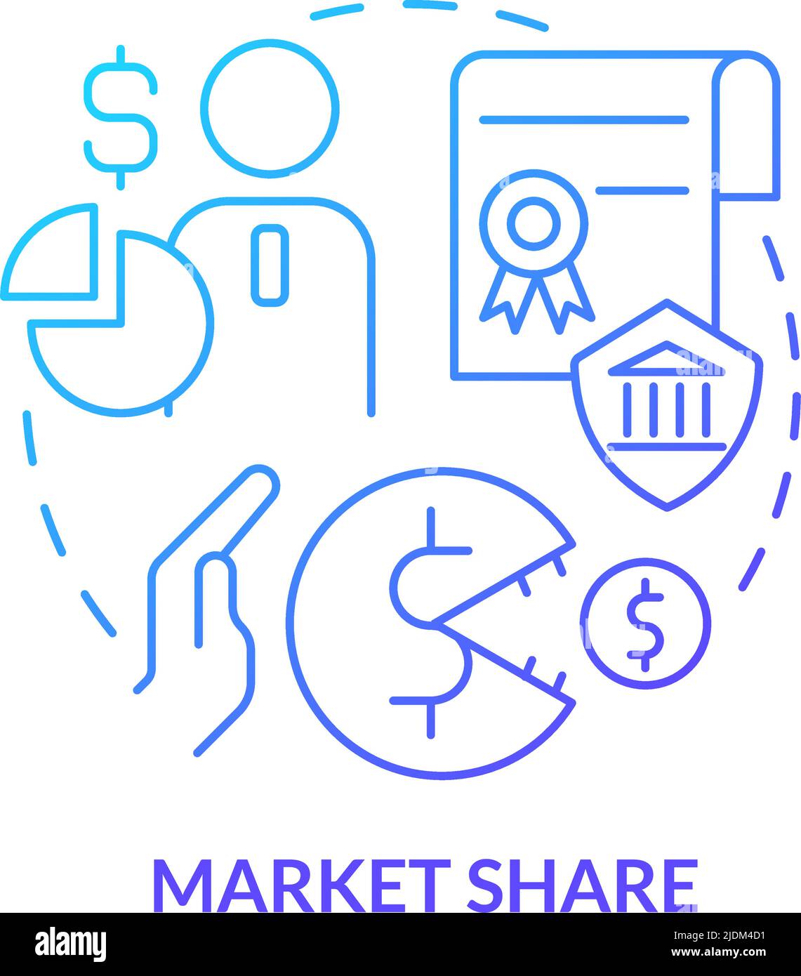 Market share blue gradient concept icon Stock Vector Image & Art - Alamy