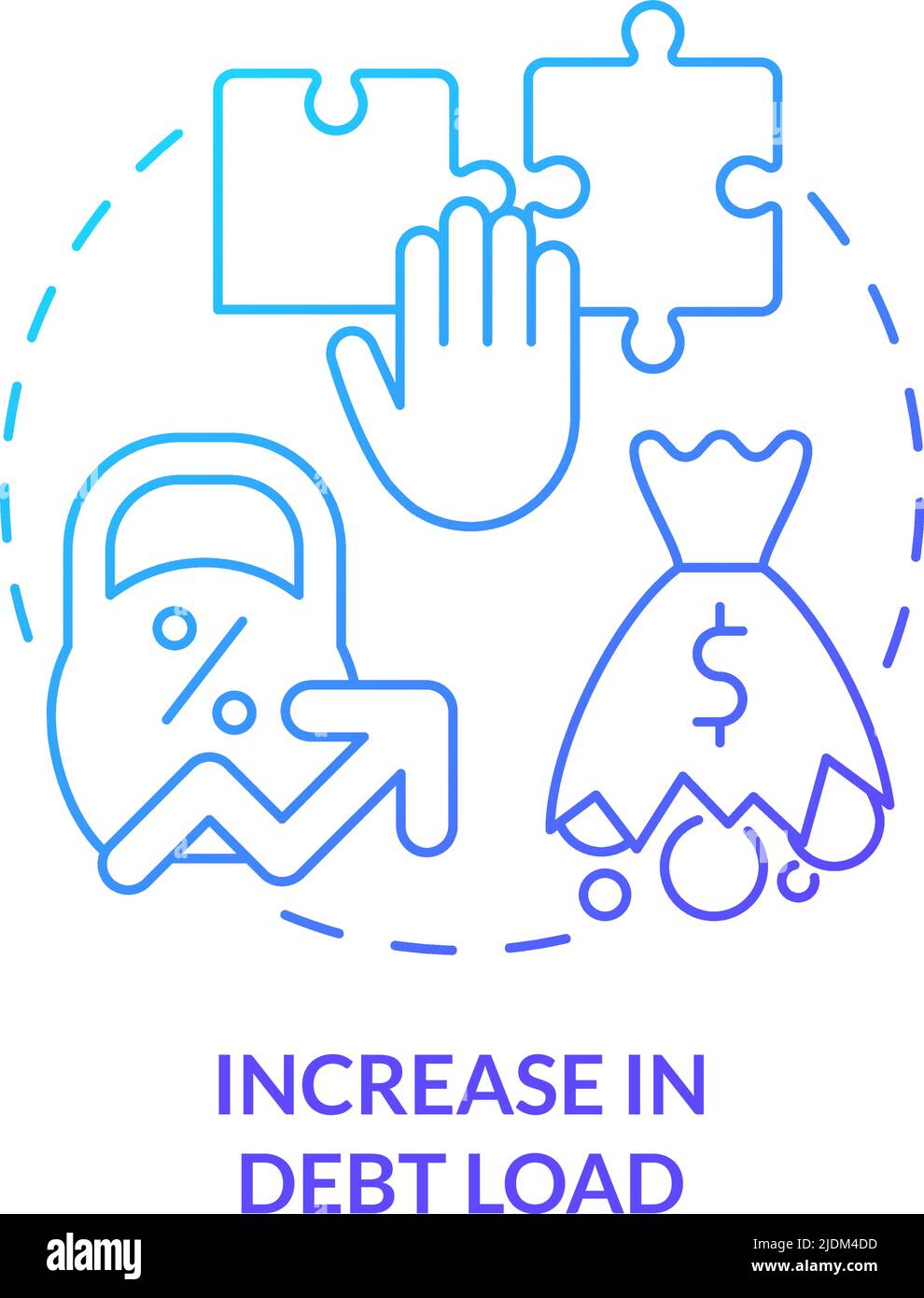 Increase in debt load blue gradient concept icon Stock Vector Image ... Increase in debt load blue gradient concept icon Stock Vector Image ...