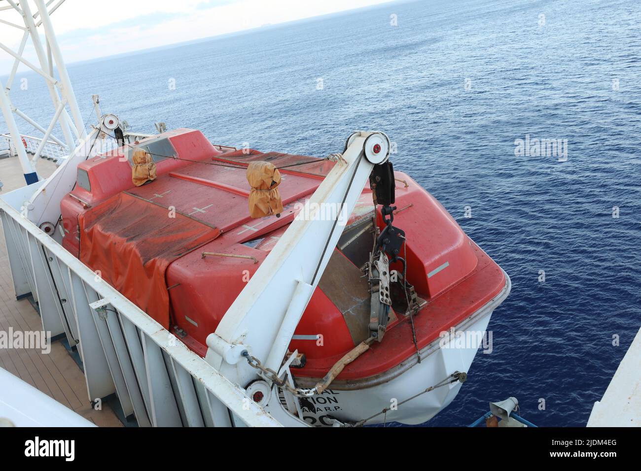Ship lifesaving equipment, lifeboat Stock Photo - Alamy