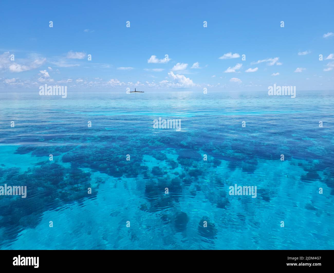 Tropical blue Water or sea views islands at the coral reef in the ...