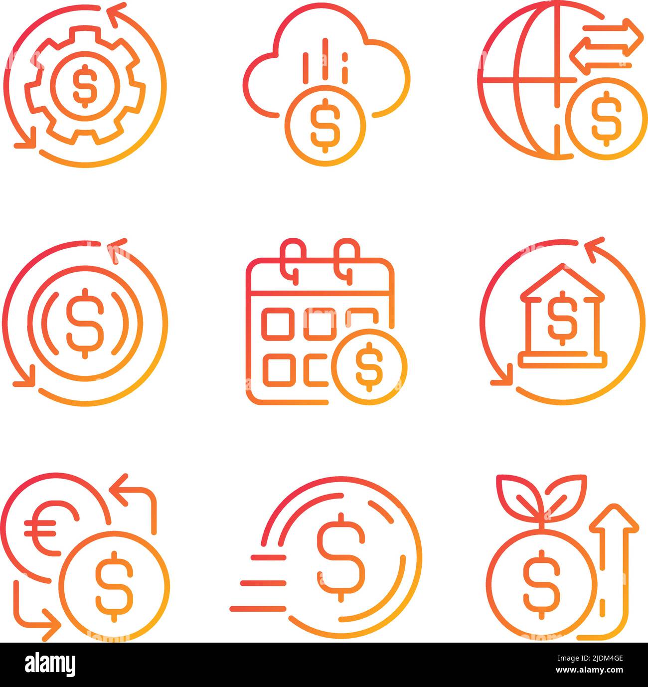 Financial operations pixel perfect gradient linear vector icons set ...