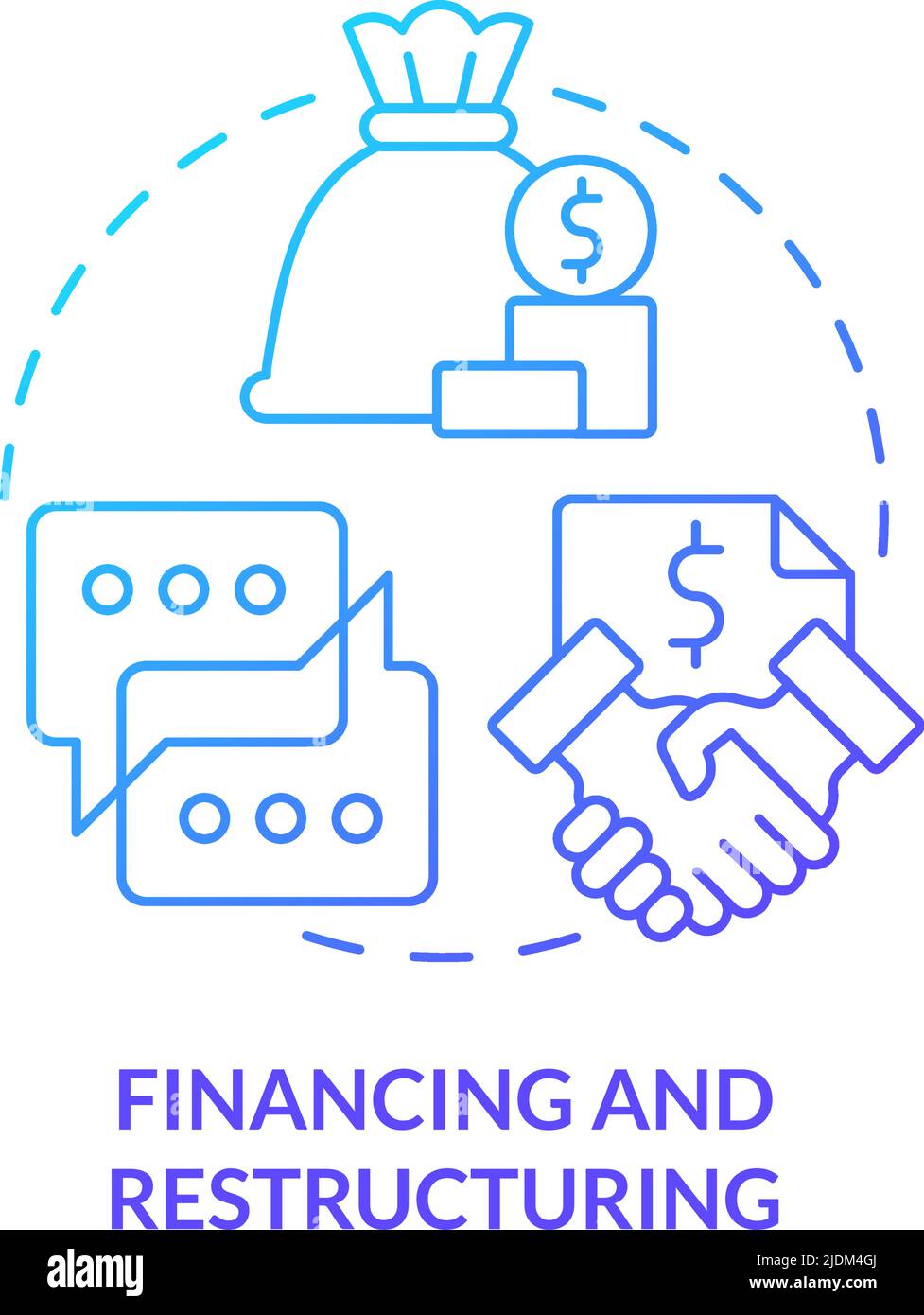 Financing and restructuring blue gradient concept icon Stock Vector ... Financing and restructuring blue gradient concept icon Stock Vector ...