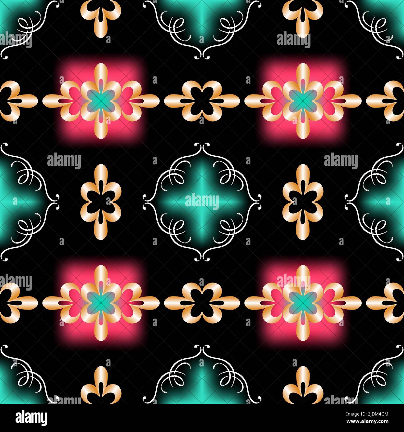 Seamless, abstract, colorful pattern of elements in Arabic, Asian ...