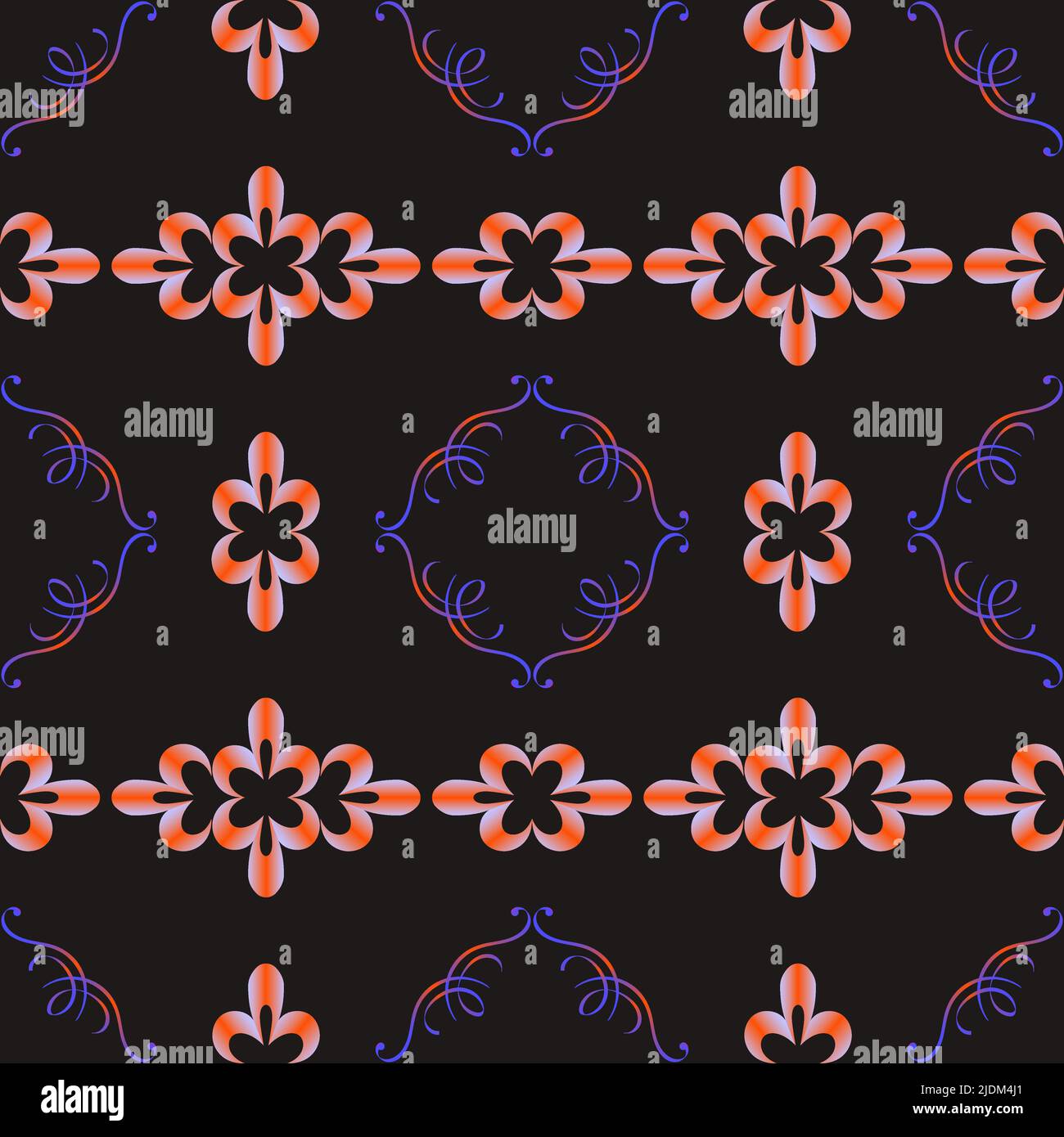 Seamless, abstract, colorful pattern of elements in Arabic, Asian ...