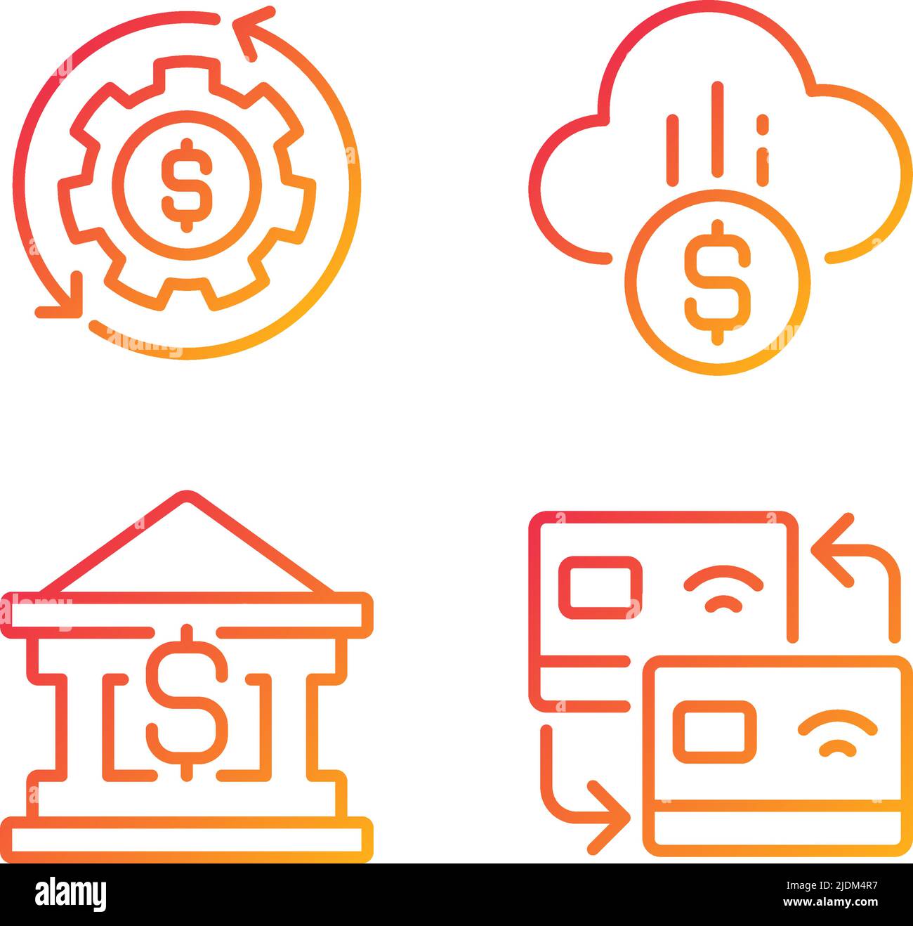 Financial services pixel perfect gradient linear vector icons set Stock ...