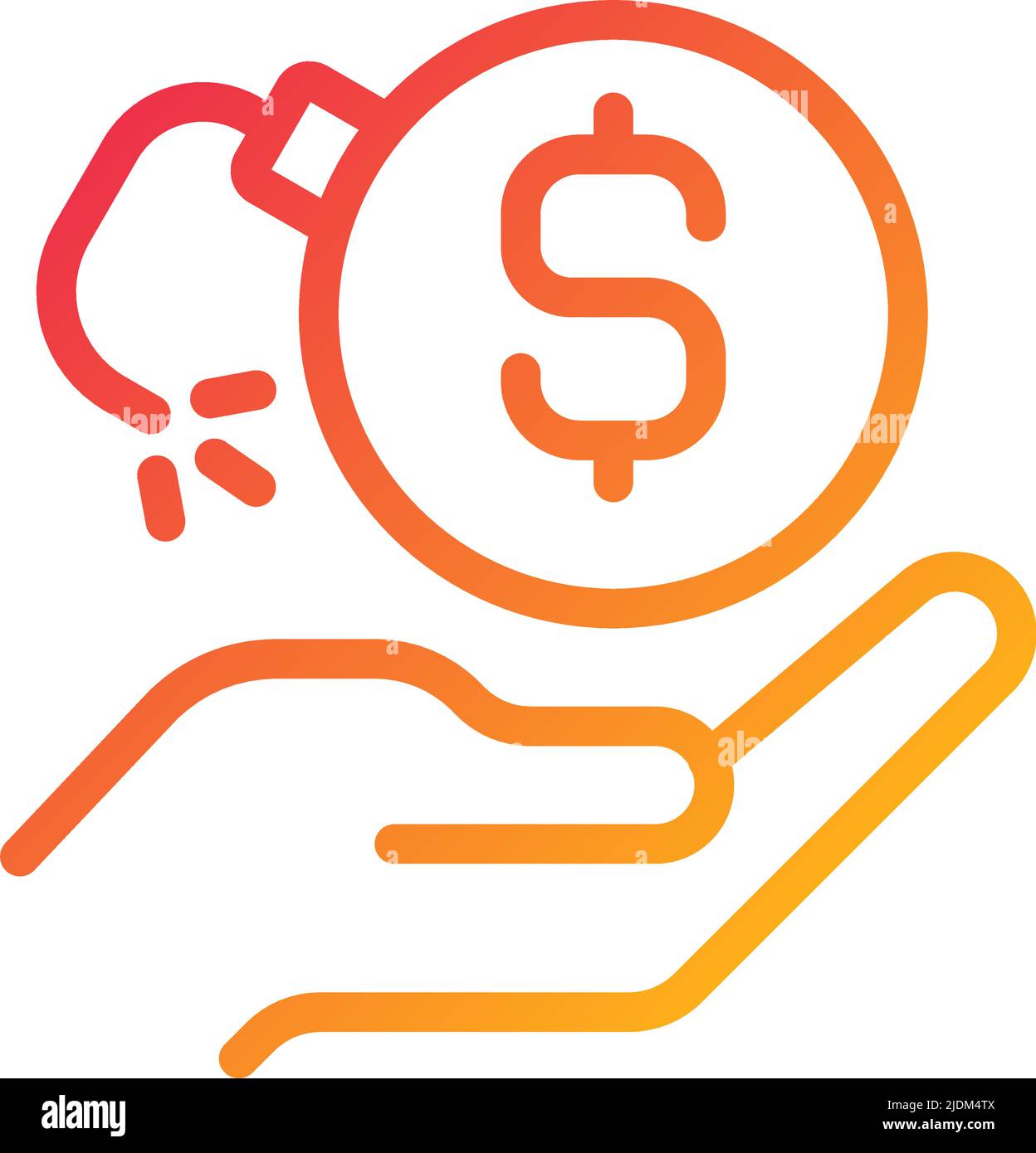 Loss of money pixel perfect gradient linear vector icon Stock Vector ...