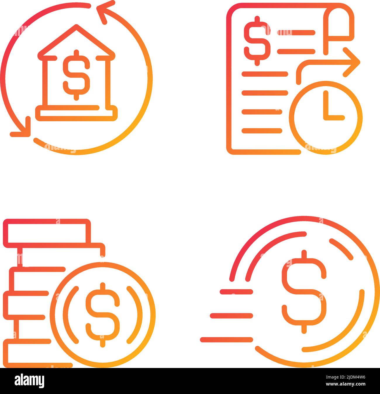 Business banking services pixel perfect gradient linear vector icons ...
