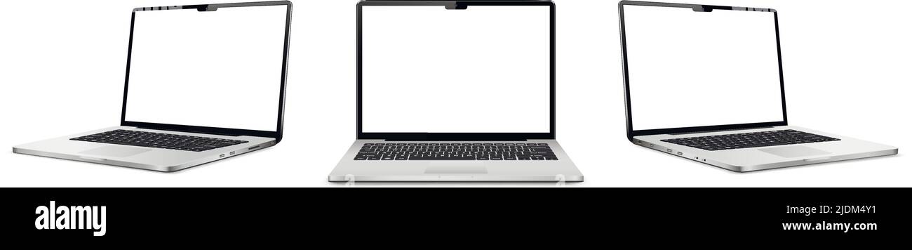 Laptop mock up with empty screen isolated Stock Vector Image & Art - Alamy