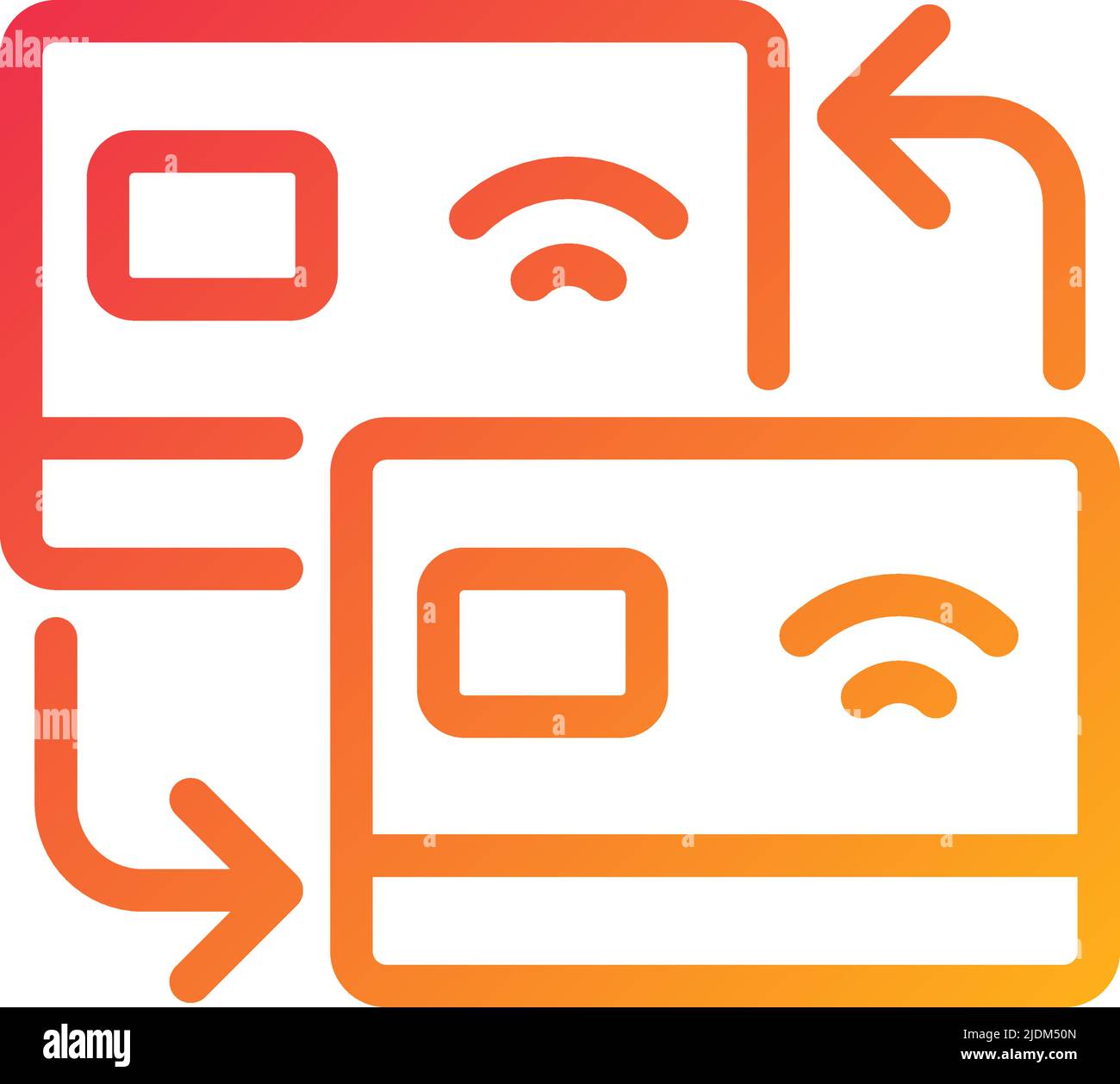 Card transfer pixel perfect gradient linear vector icon Stock Vector Image & Art - Alamy