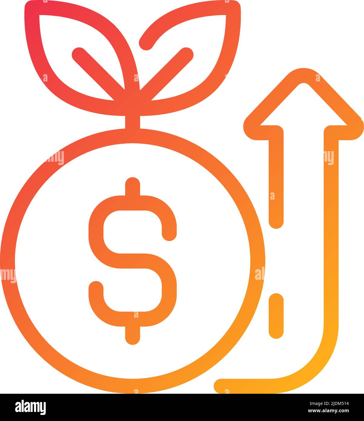 Raising money pixel perfect gradient linear vector icon Stock Vector ...