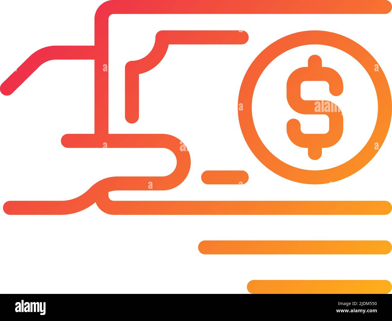 Payment in cash pixel perfect gradient linear vector icon Stock Vector ...