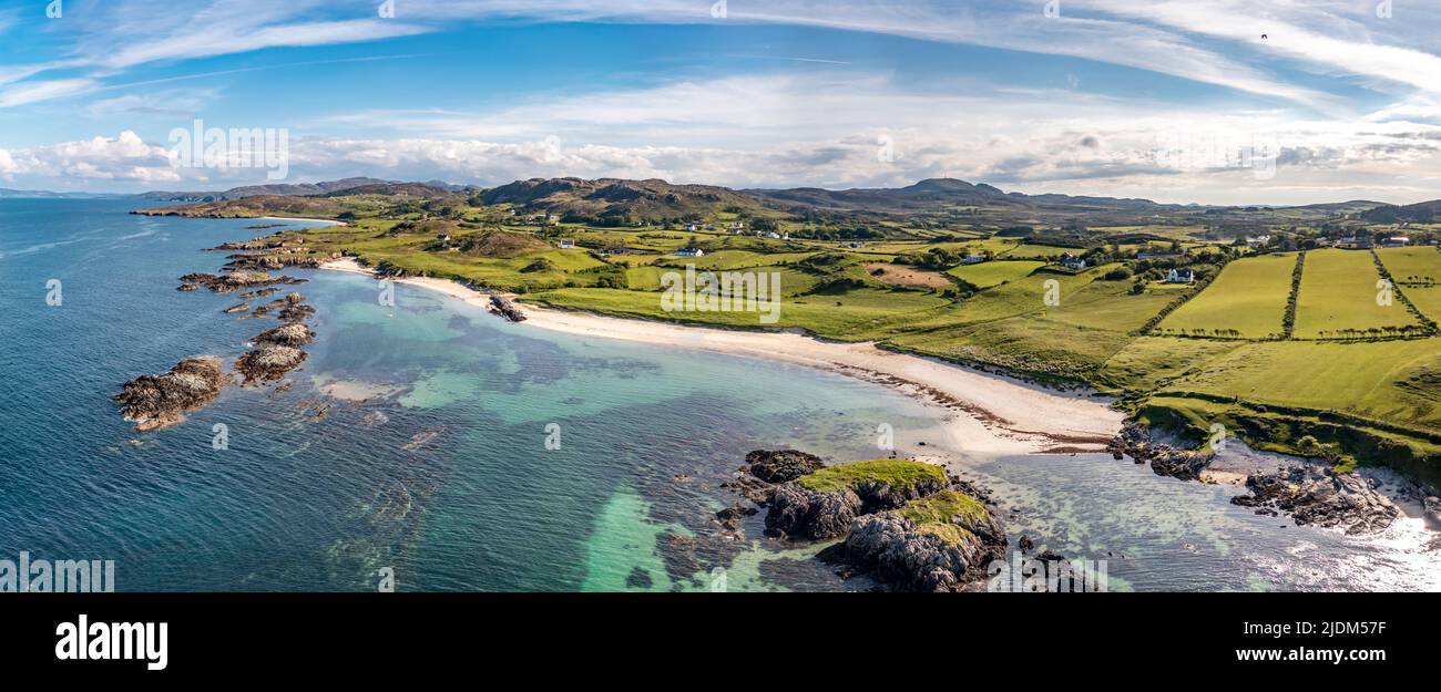 Aerial view of the Great Pollet Sea Arch, Fanad Peninsula, County Donegal, Ireland Stock Photo ...