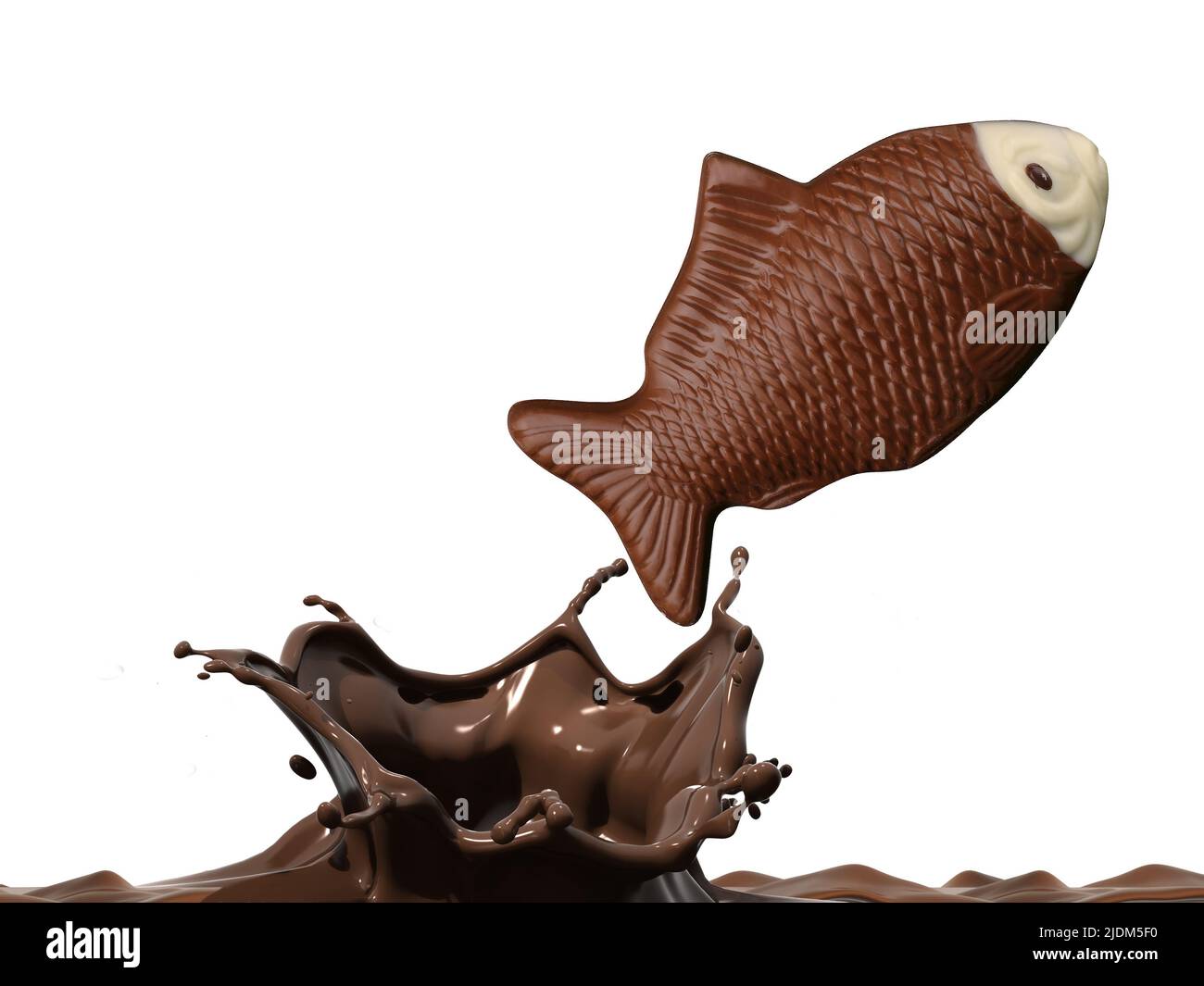 Chocolate fish is jumping from the chocolate ocean Stock Photo - Alamy
