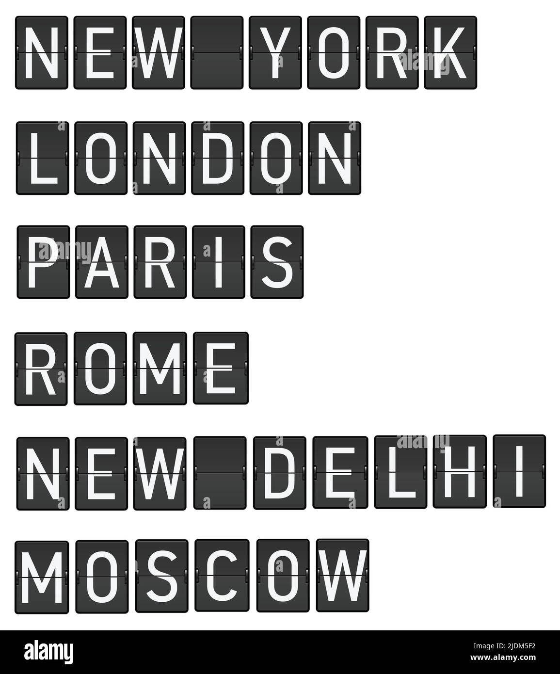 Town from the world written with mechanical letters Stock Photo - Alamy