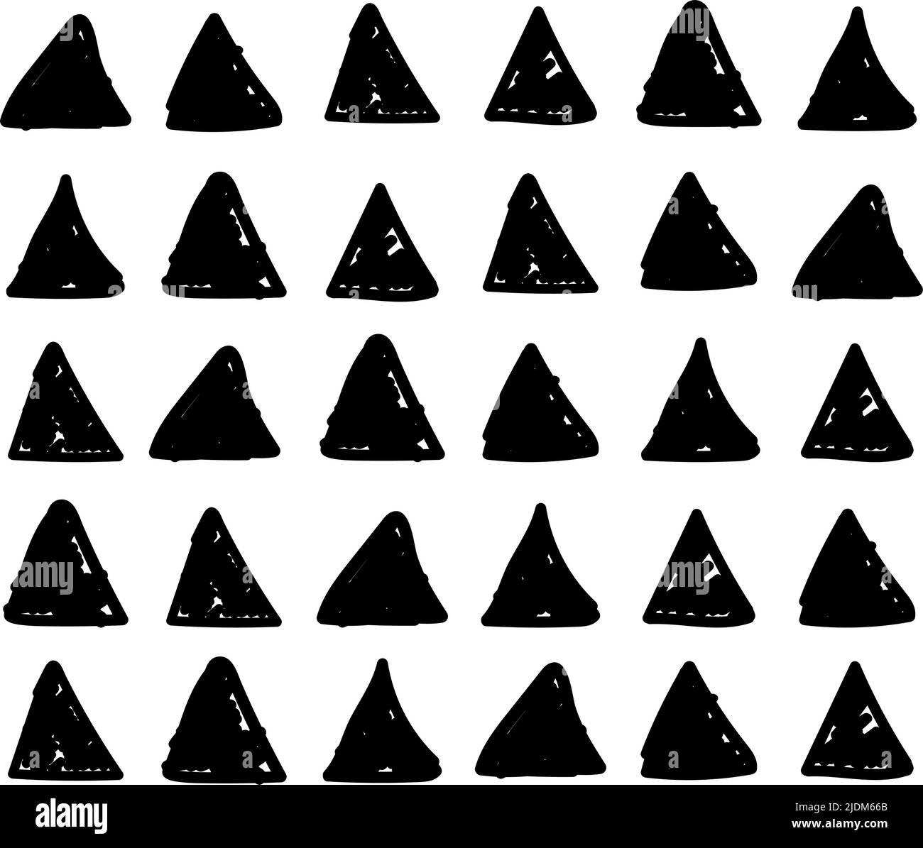 Handwritten triangle doodles seamless pattern. Lines and shapes Stock ...