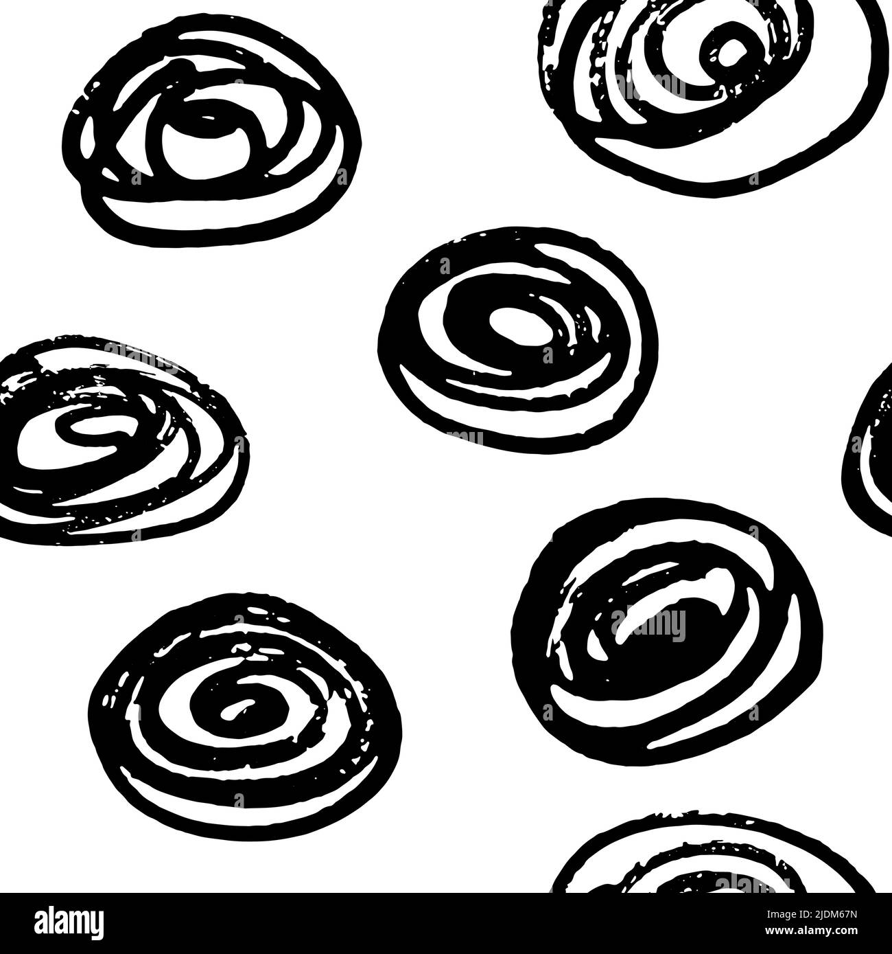 Handwritten doodle round shapes seamless vector pattern Stock Vector ...