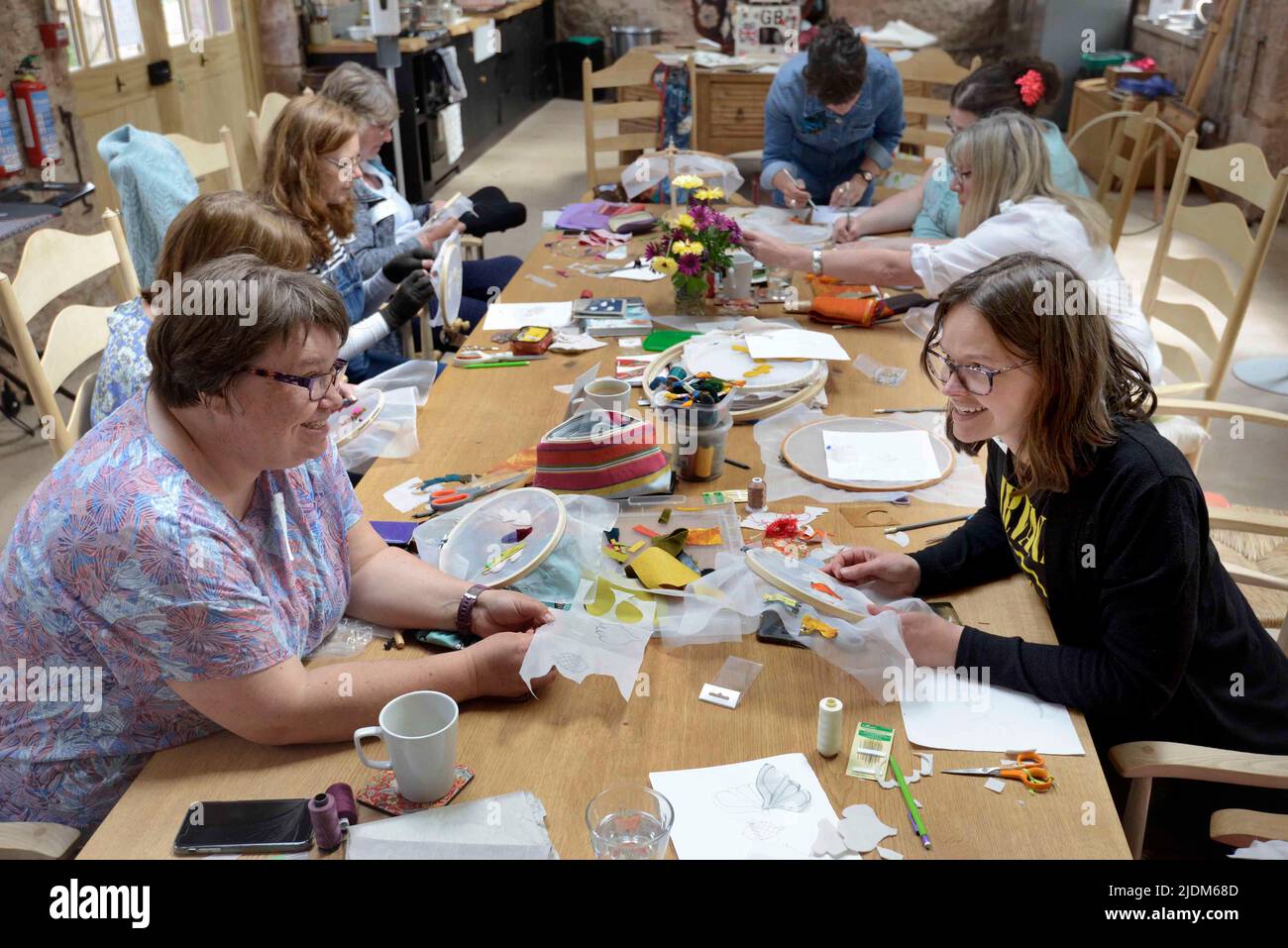 Undated handout photo issued by Colin Hattersley of stitchers Heather ...