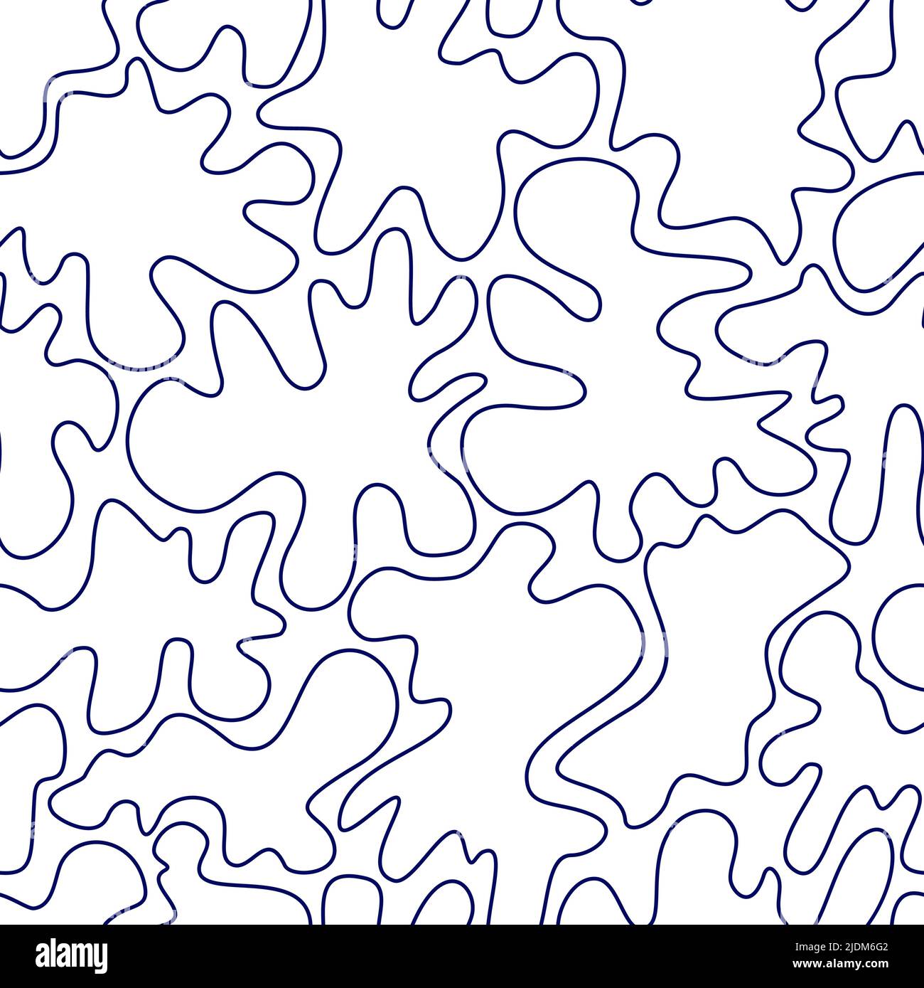 Tangled line seamless pattern. Handwritten doodles. Lines and shapes ...
