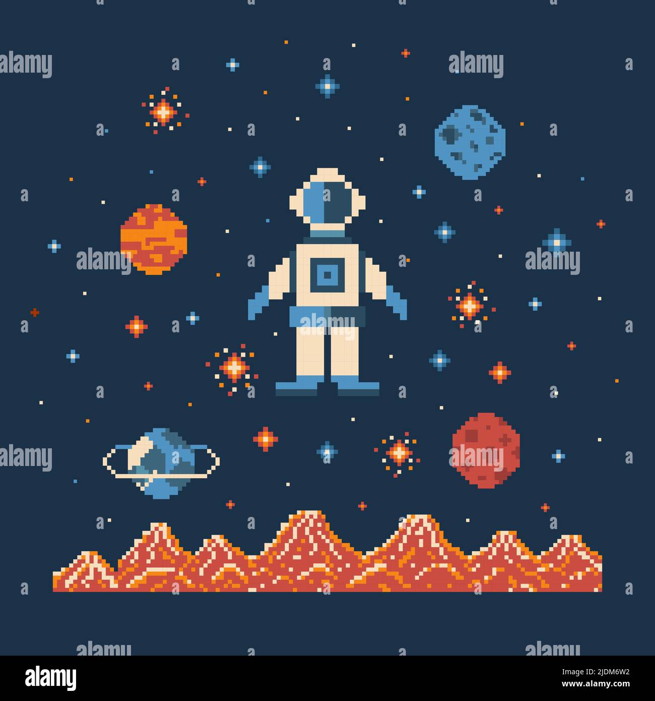 Pixelated planets hi-res stock photography and images - Alamy