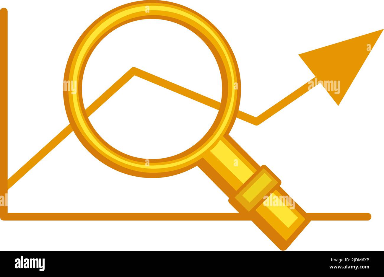 Yellow cartoon graph analyze concept on white background. Chart dinamic ...