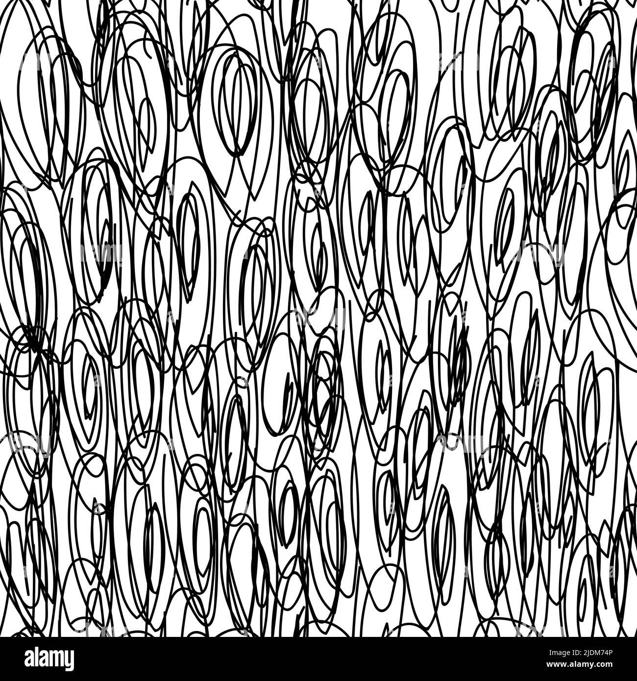 Tangled line seamless pattern. Handwritten doodles. Lines and shapes ...