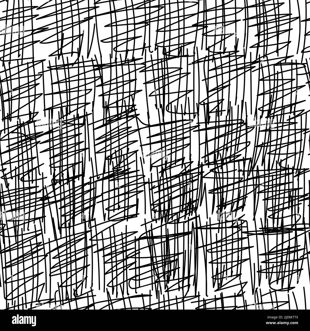 Tangled line seamless pattern. Handwritten doodles. Lines and shapes ...