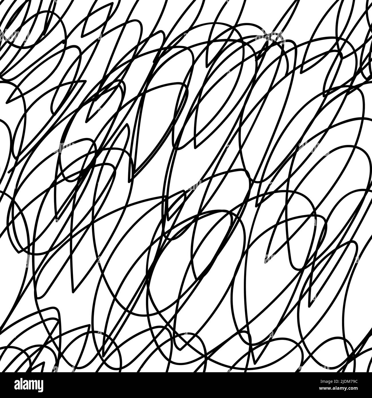 Tangled line seamless pattern. Handwritten doodles. Lines and shapes ...