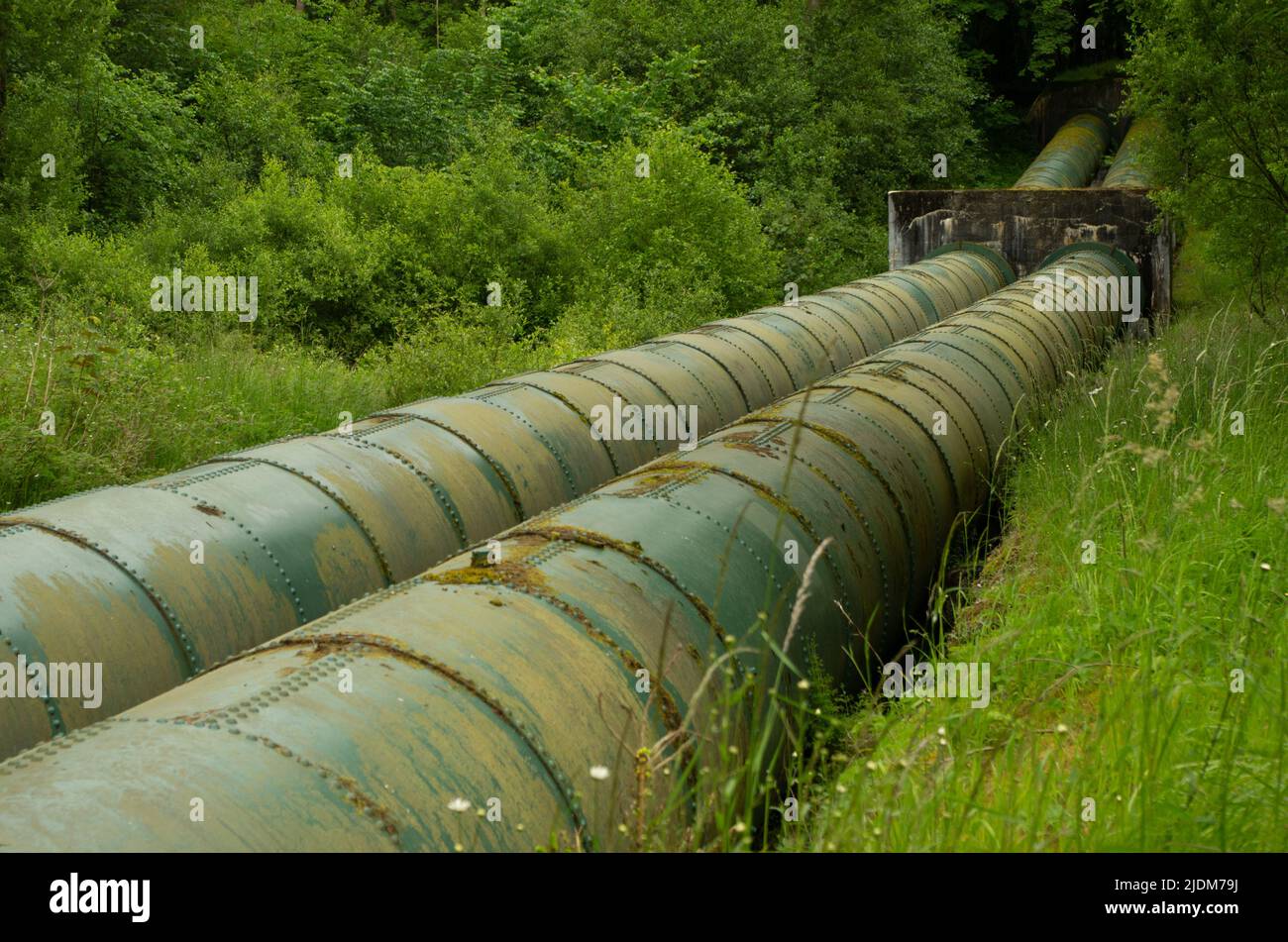 Hydroelectric pipes at Bonnington Power Station, New Lanark Stock Photo ...