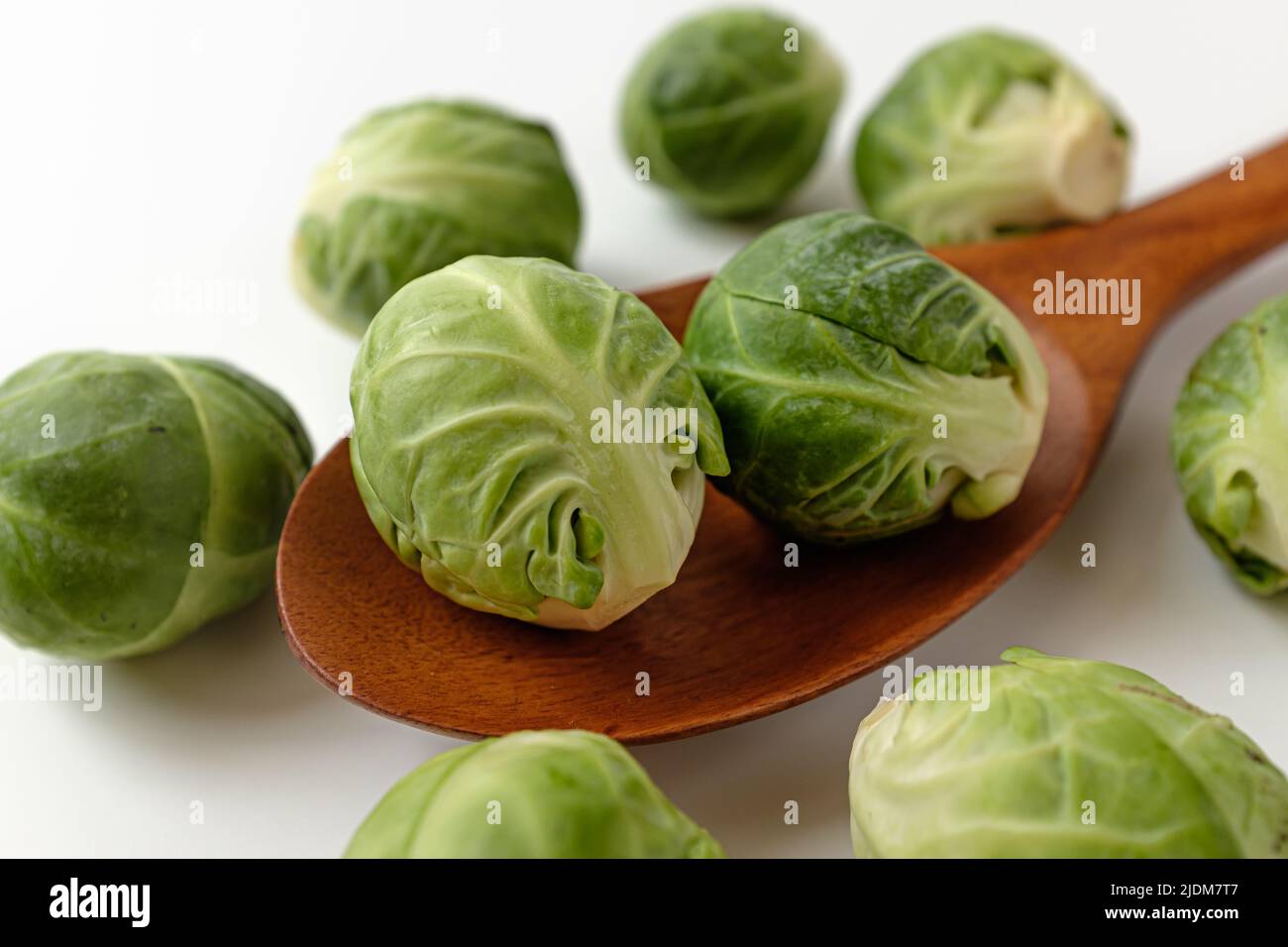 Mini Cabbage Brussels Sprouts on White Background Stock Photo - Alamy