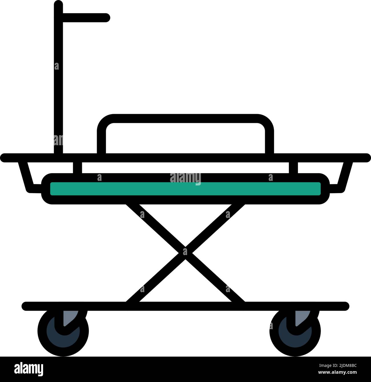 Medical Stretcher Icon. Editable Bold Outline With Color Fill Design ...
