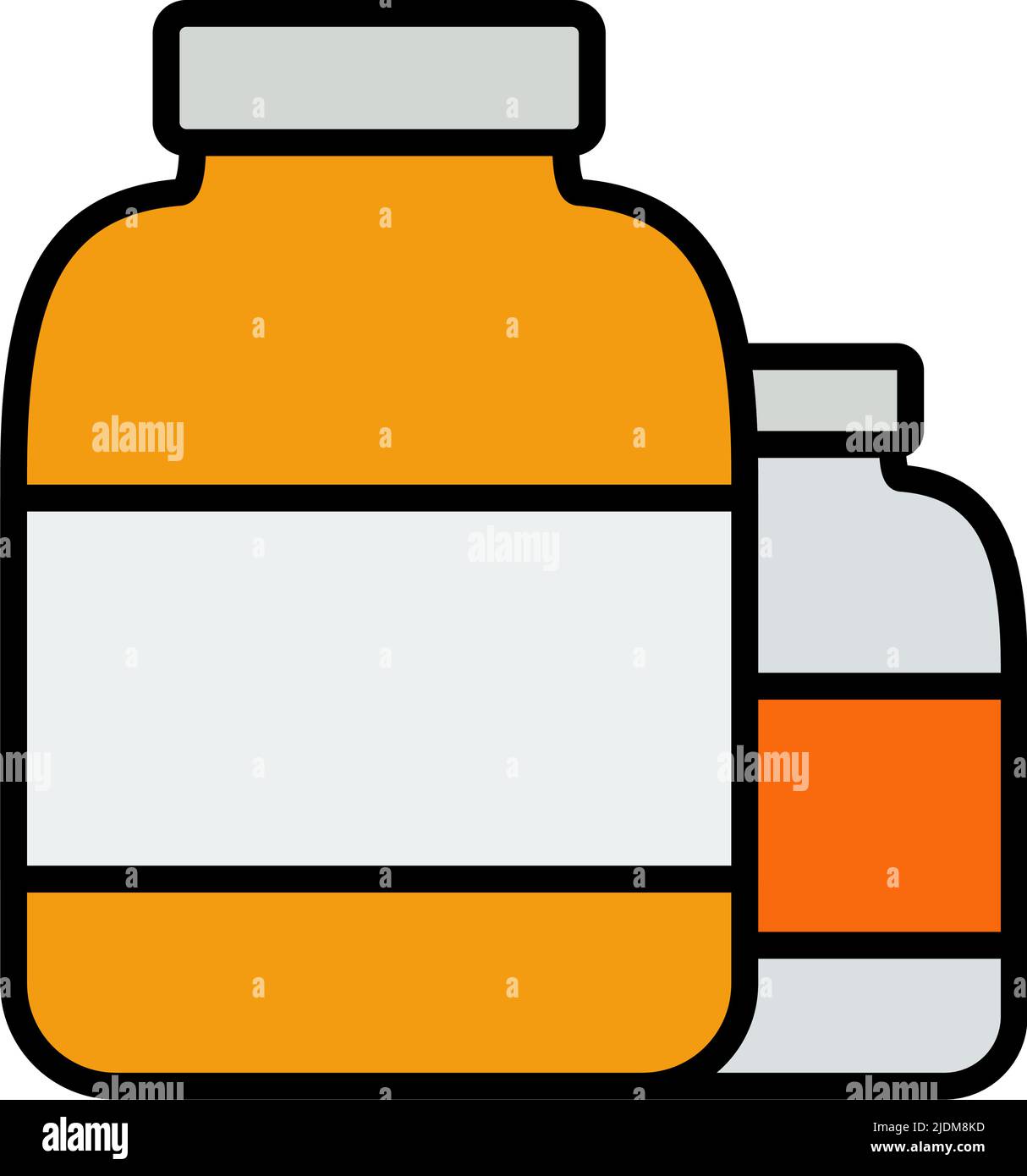 Pills Container Icon. Editable Bold Outline With Color Fill Design ...