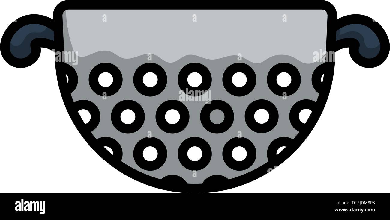 Kitchen Colander Icon. Editable Bold Outline With Color Fill Design ...