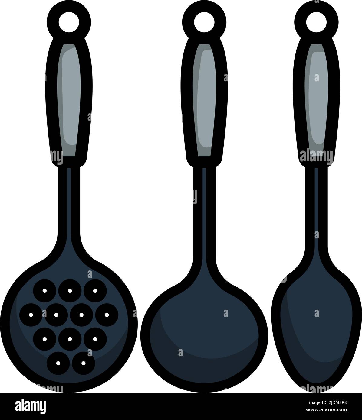 Ladle Set Icon. Editable Bold Outline With Color Fill Design. Vector ...