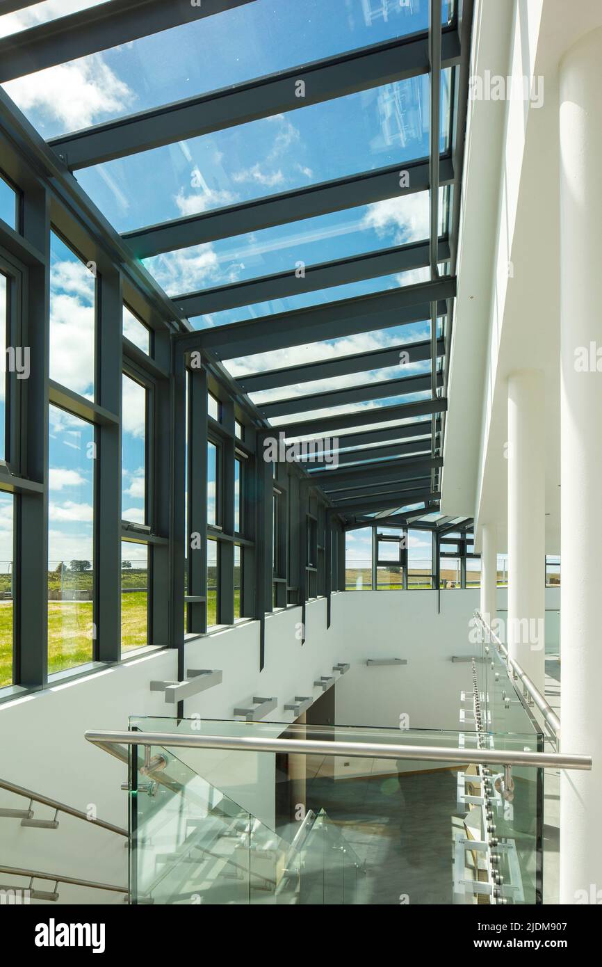 Internal glazed corridor with views out. The Sill Visitors Centre, Once ...