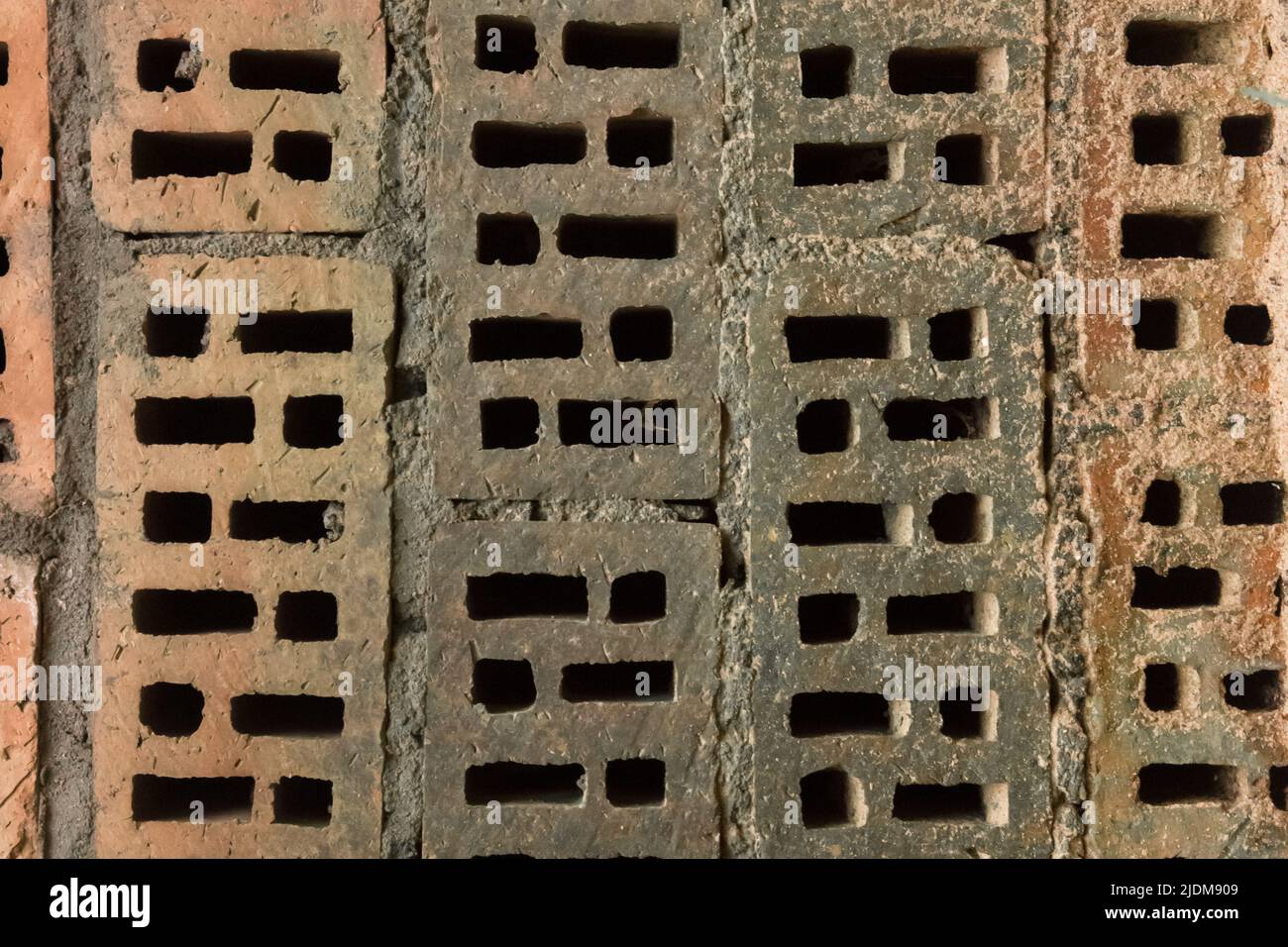 Old Air Brick Hollow Brick Dirty Pattern Wall Texture Background ...