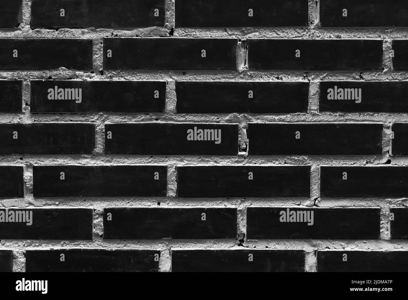 Dark black brick wall of interior facade texture background ...