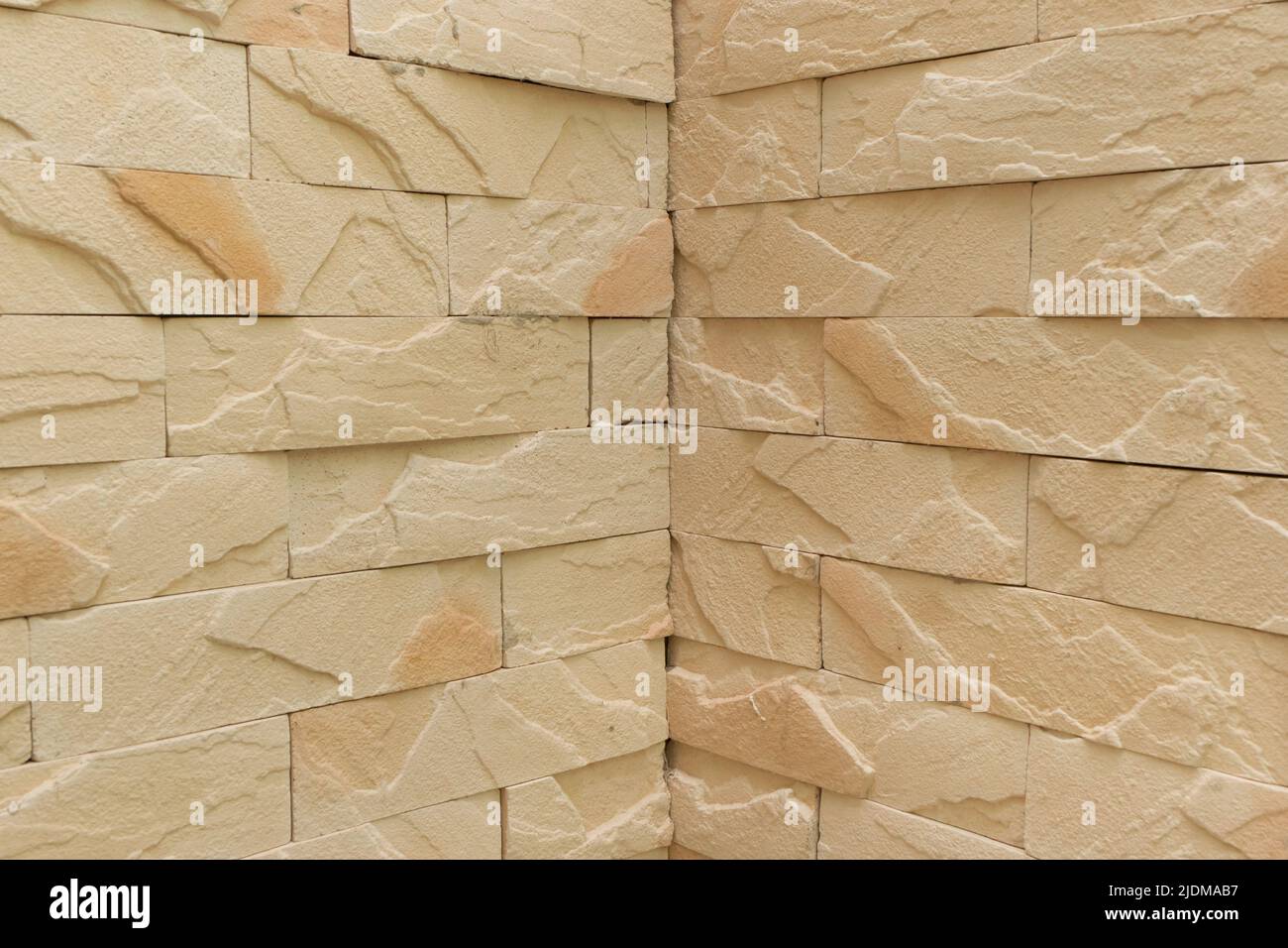 Corner brick fragment close-up architecture of the joint sand color ...