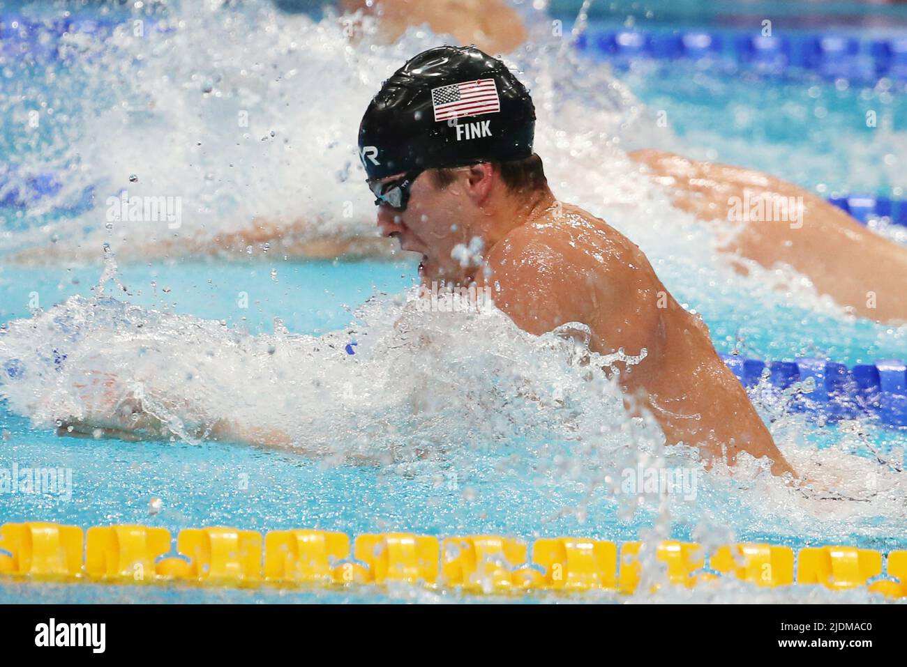 Nic Fink of USA Gold medal, Final 50 M Breaststroke Men during the 19th ...
