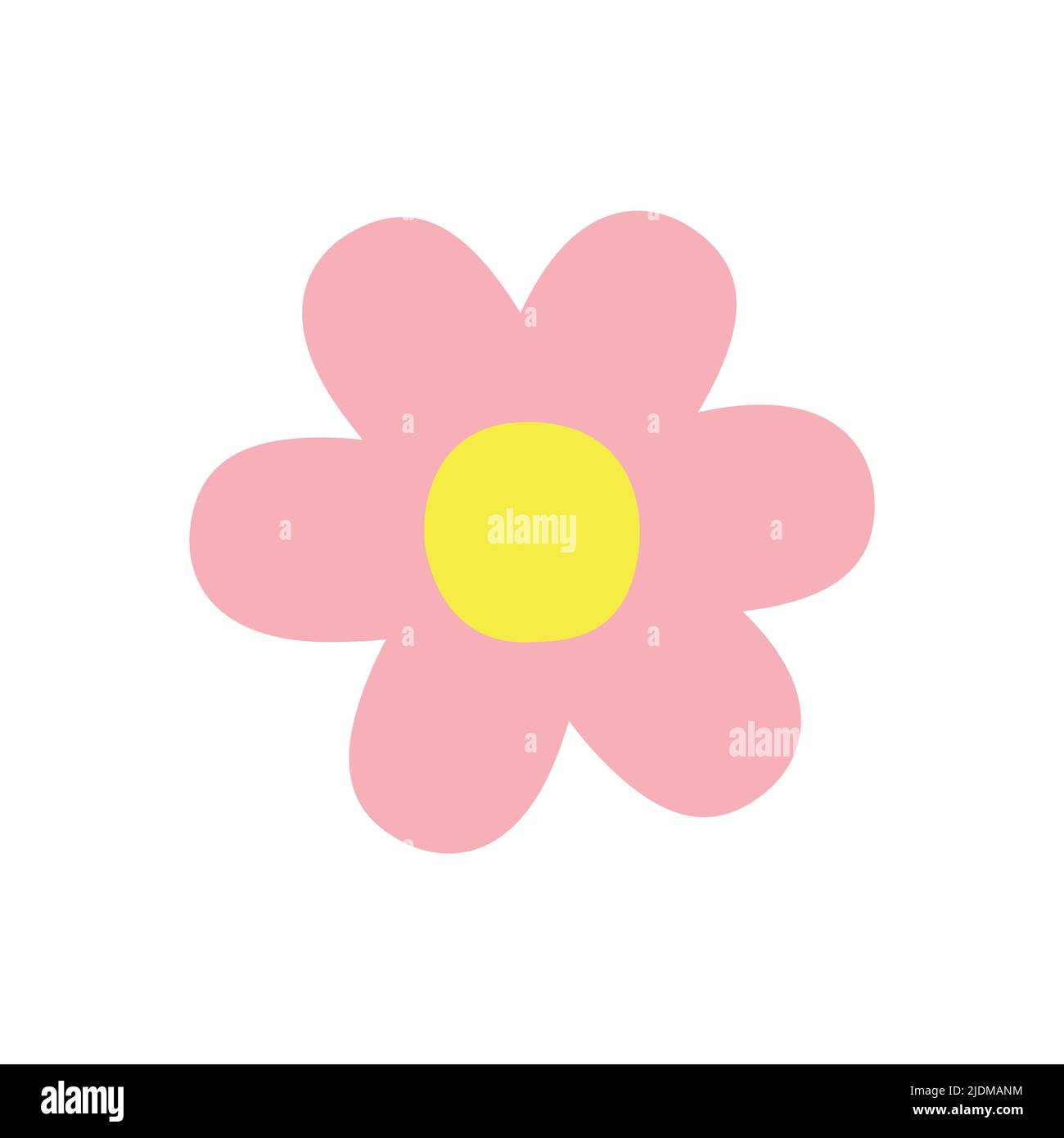 Vector flat hand drawn flower isolated on white background Stock Vector ...