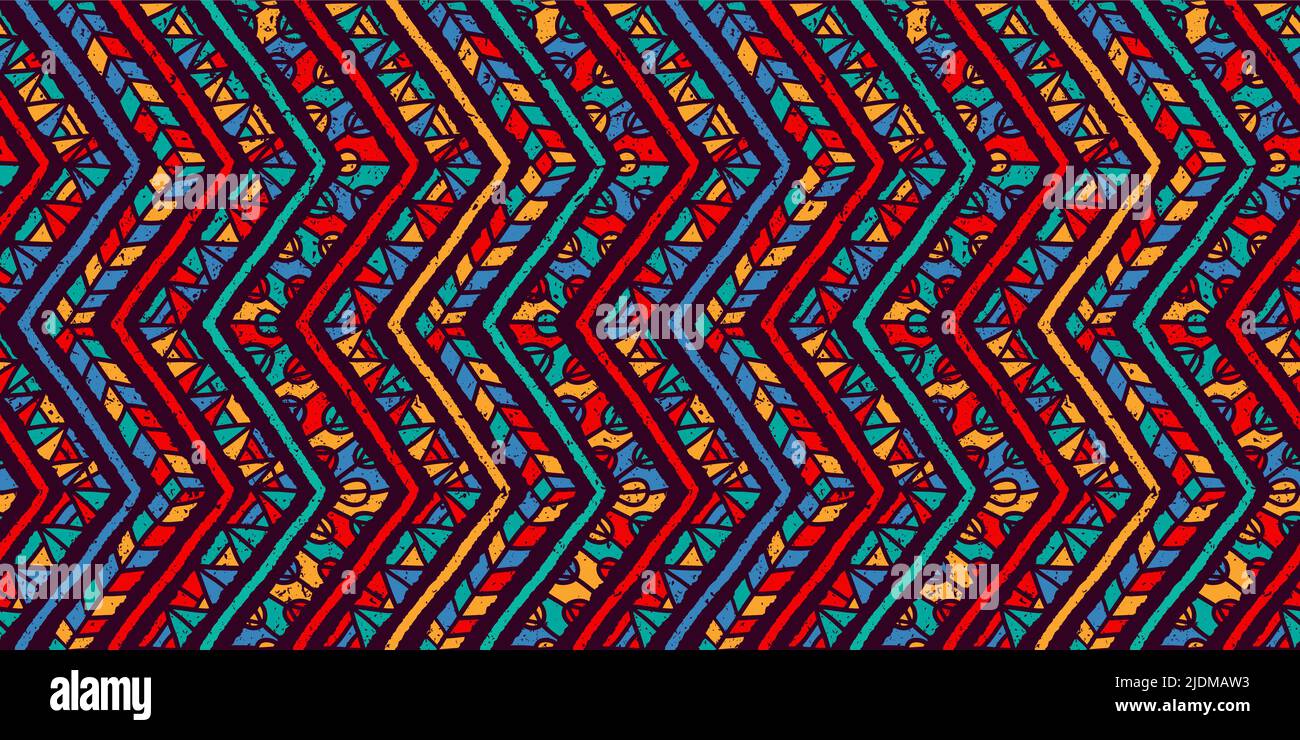 Hand drawn abstract seamless pattern, ethnic background, ethnic style ...