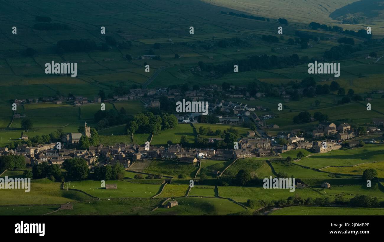 An Aerial view of Hawes a market town and civil parish in the ...
