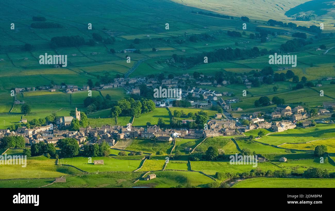 An Aerial view of Hawes a market town and civil parish in the ...