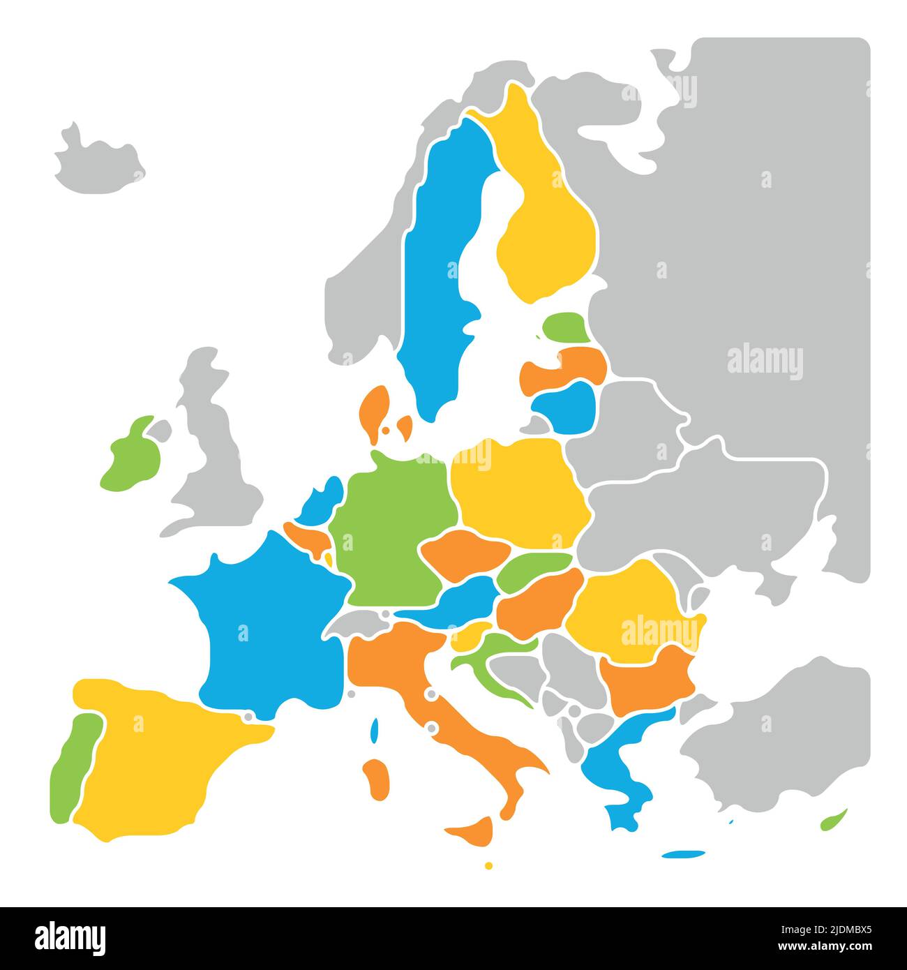 Simplified smooth map of EU Stock Vector Image & Art - Alamy