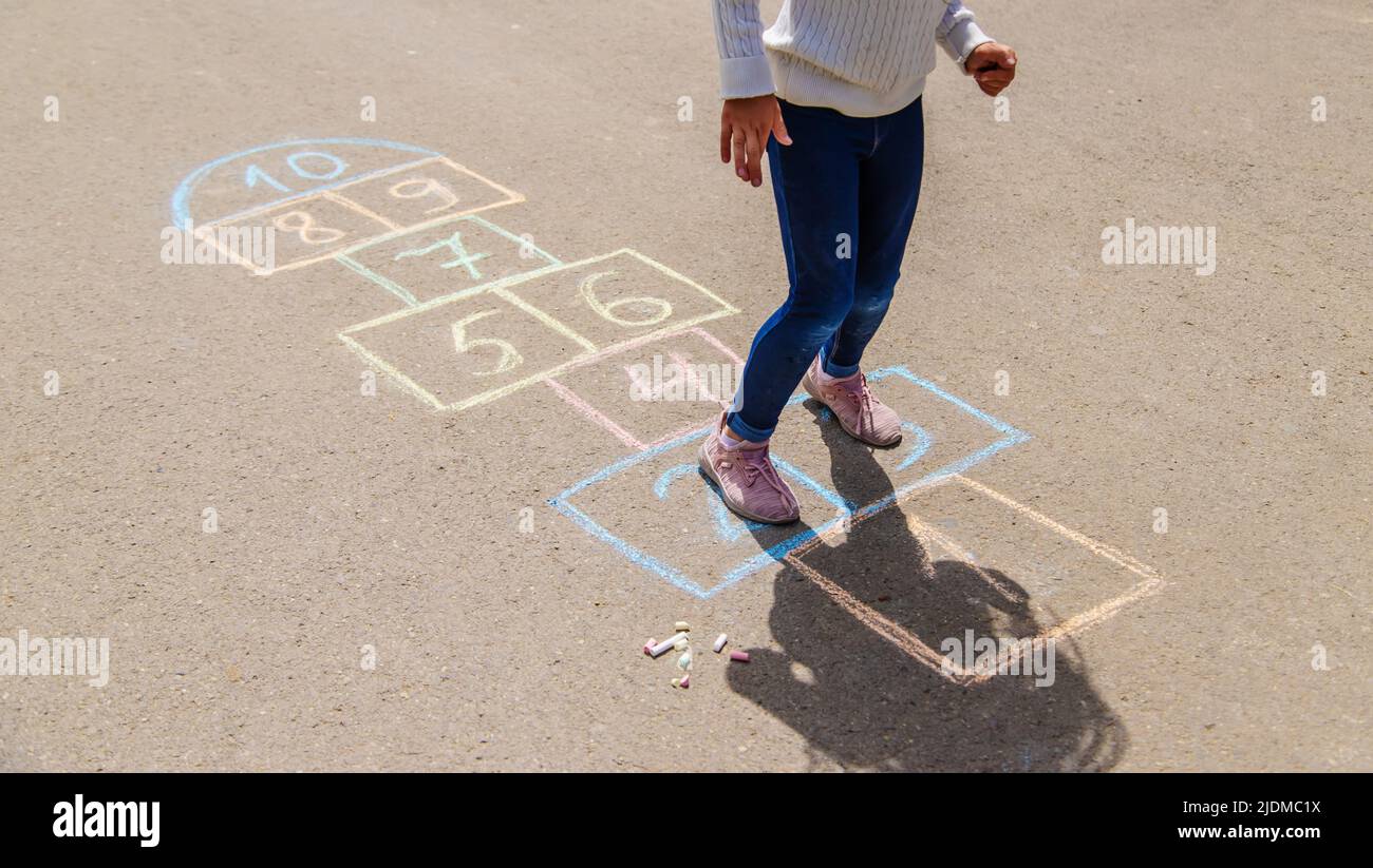 children's games in classics. Selective focus.child Stock Photo - Alamy